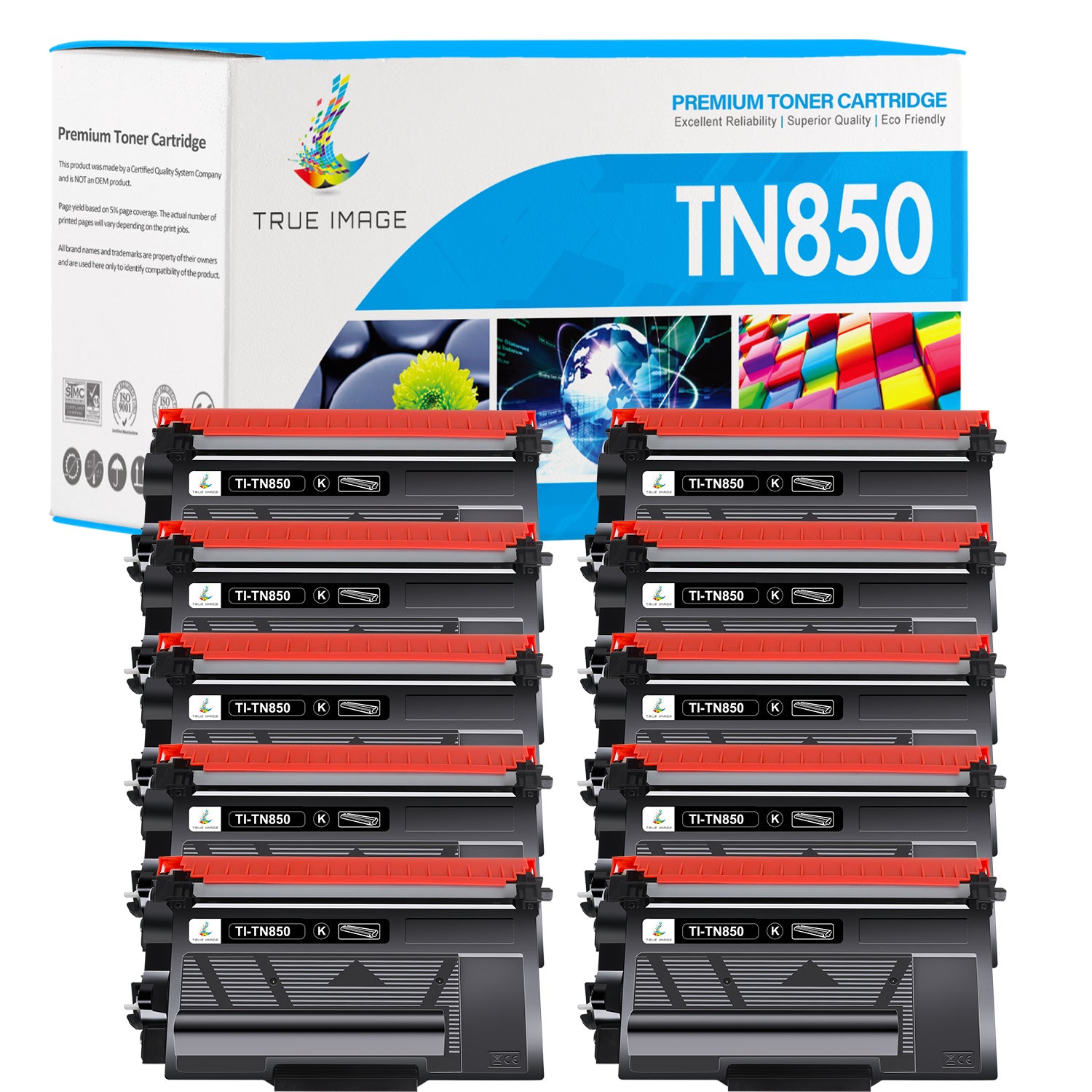 Compatible Brother TN850 Toners 10-Pack